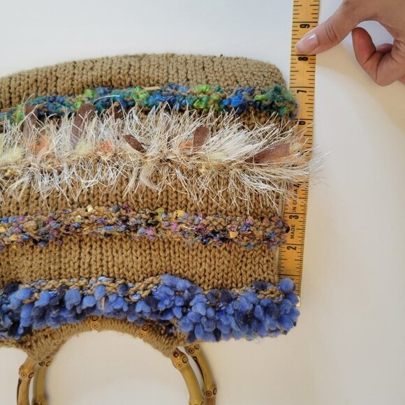 Bags | Cottage Core Vibes Knit Purse With Bamboo Handle | Poshmark
